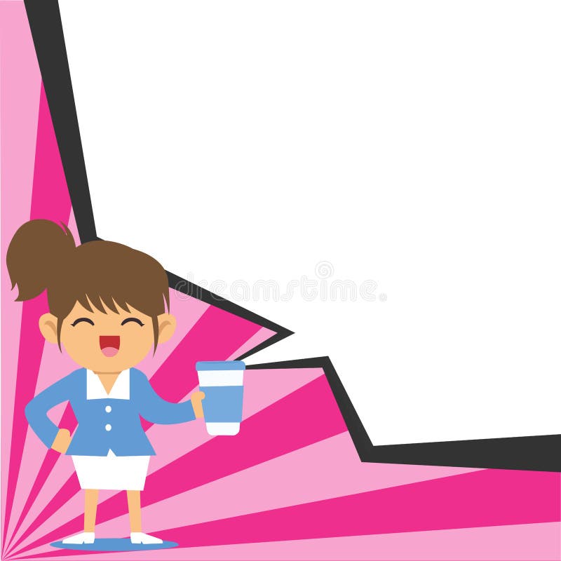 Instructor Drawing Pointing Stick on Empty Whiteboard while Holding Cup ...