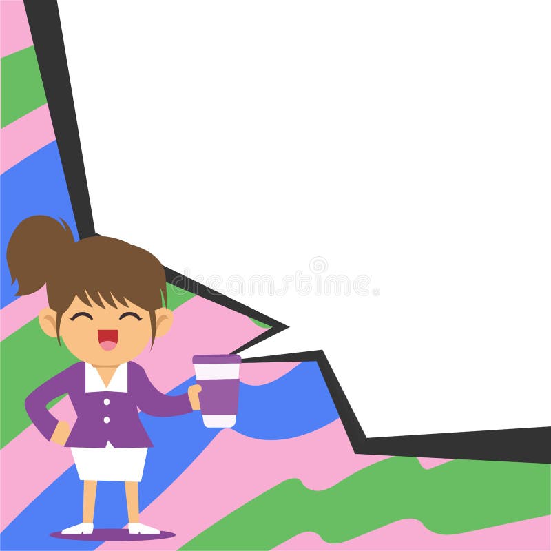 Instructor Drawing Pointing Stick on Empty Whiteboard while Holding Cup ...