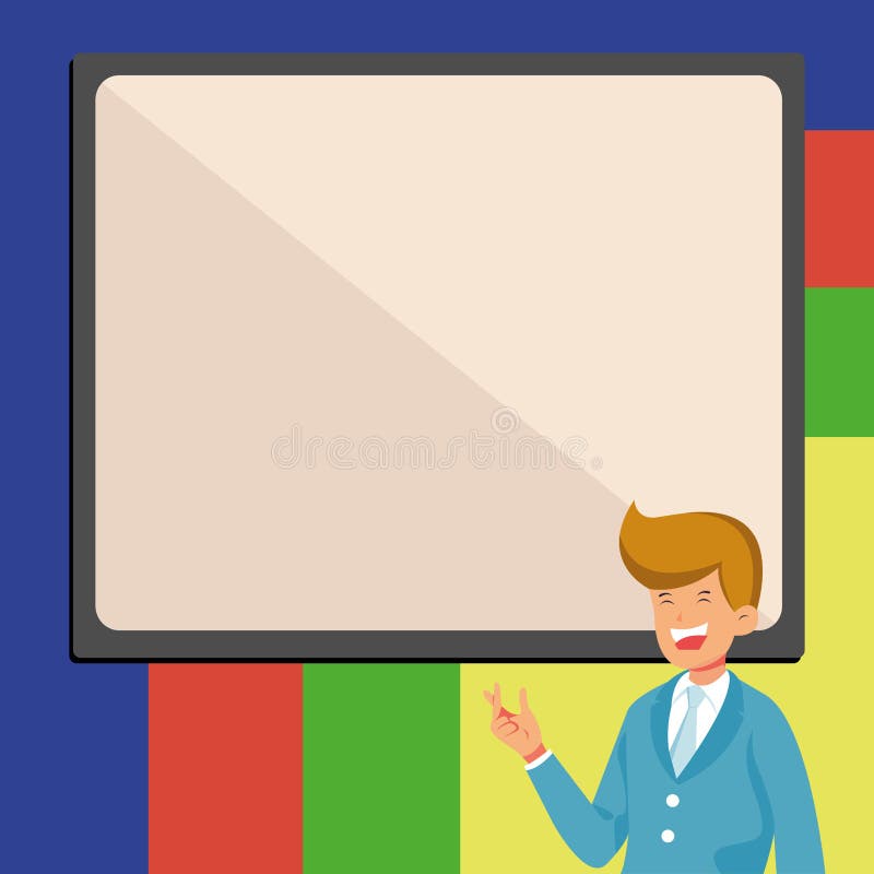 Instructor Drawing Pointing Stick on Empty Whiteboard while Holding Cup ...