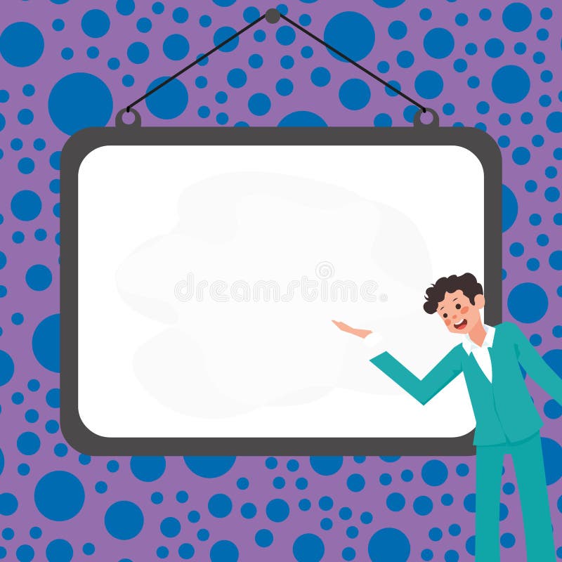 Instructor Drawing Pointing Stick on Empty Whiteboard while Holding Cup ...