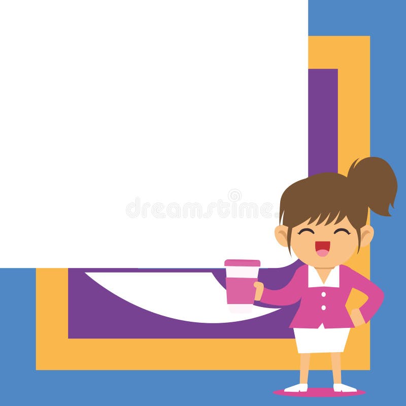 Instructor Drawing Pointing Stick on Empty Whiteboard while Holding Cup ...