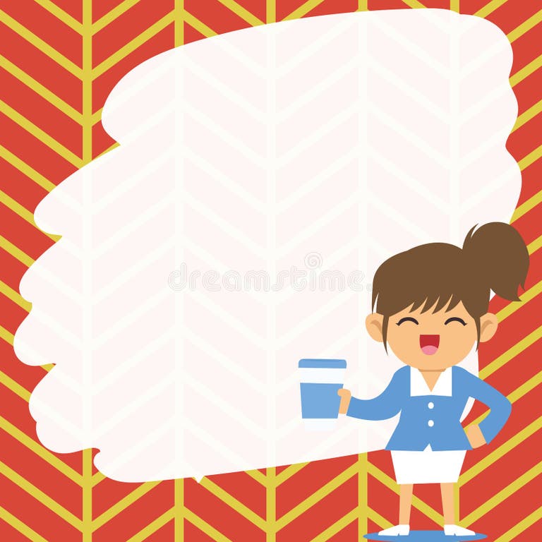 Instructor Drawing Pointing Stick on Empty Whiteboard while Holding Cup ...