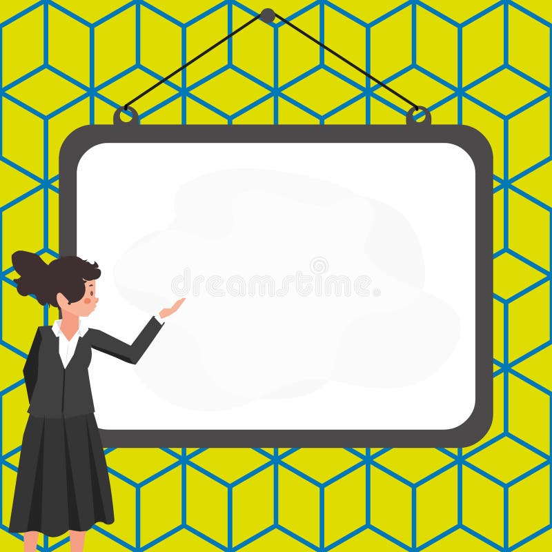 Instructor Drawing Pointing Stick on Empty Whiteboard while Holding Cup ...