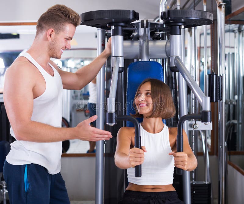 Instructor Explaining How To Train Body Stock Photo - Image of exercise ...