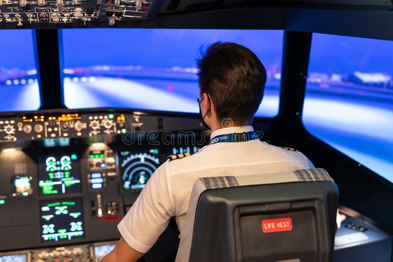 Instructor in Flight Simulator for the Training of the Pilots Editorial ...