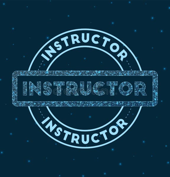 Instructor. Glowing Round Badge Stock Vector - Illustration of icon ...