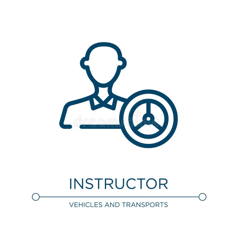 Instructor Icon. Linear Vector Illustration from Driving School ...
