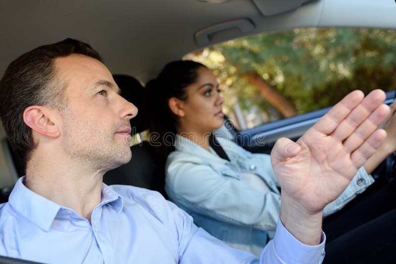 Instructor with Learner Driver Student Stock Photo - Image of driver ...