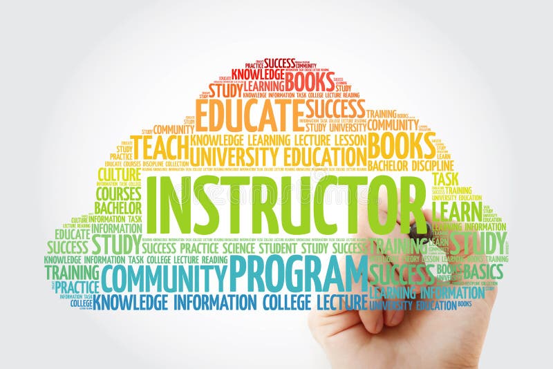 INSTRUCTOR Word Cloud Collage, Education Concept Background Stock Image ...