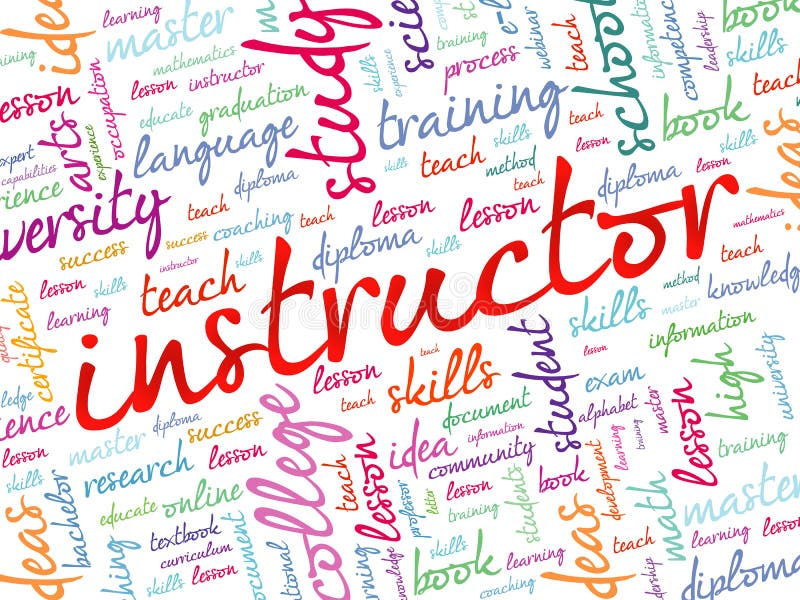 INSTRUCTOR Word Cloud Collage Stock Illustration - Illustration of ...