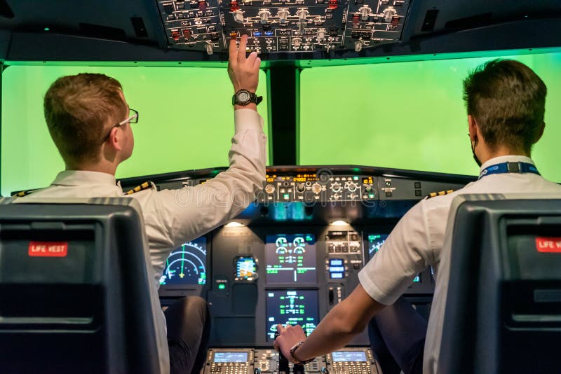 Instructors in the Flight Simulator Cabin during Training Editorial ...