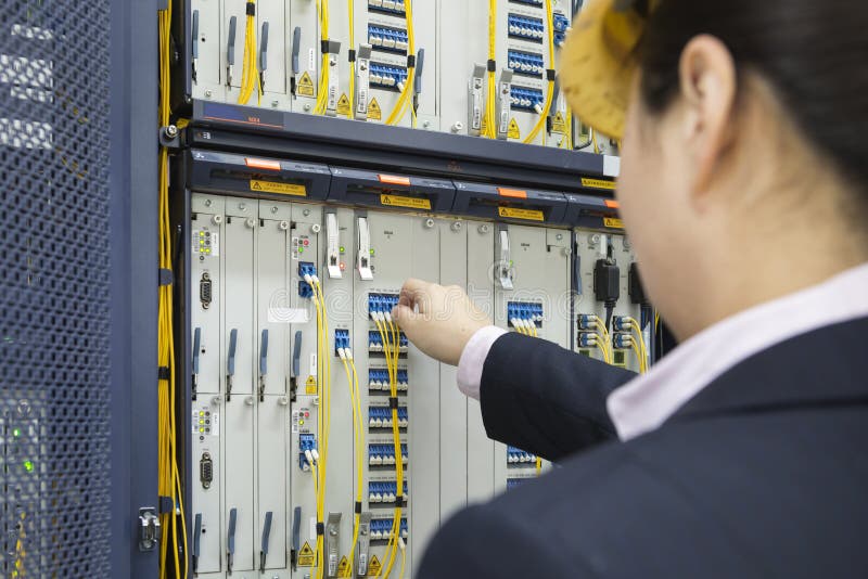 Telecommunication Unit in Telecommunication Room Stock Image - Image of ...