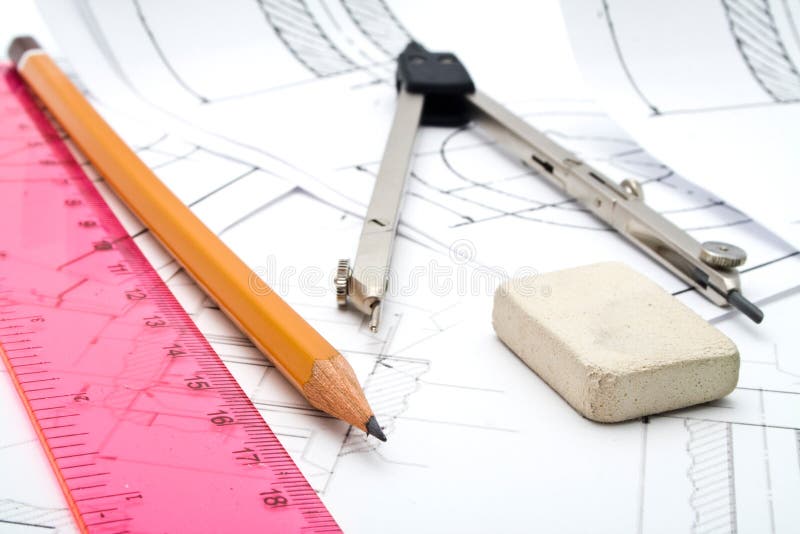 Drawing Instrument of Architect Stock Photo - Image of built, architect ...