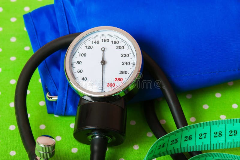 Instrument for Measuring Pressure and Stethoscope Stock Photo - Image ...