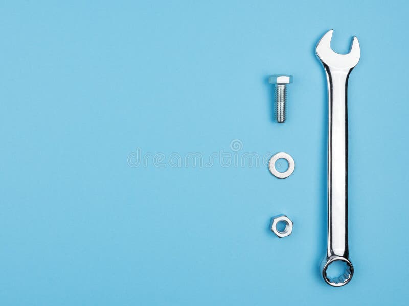 Instrument Mechanic on a Blue Background Stock Image - Image of blue ...