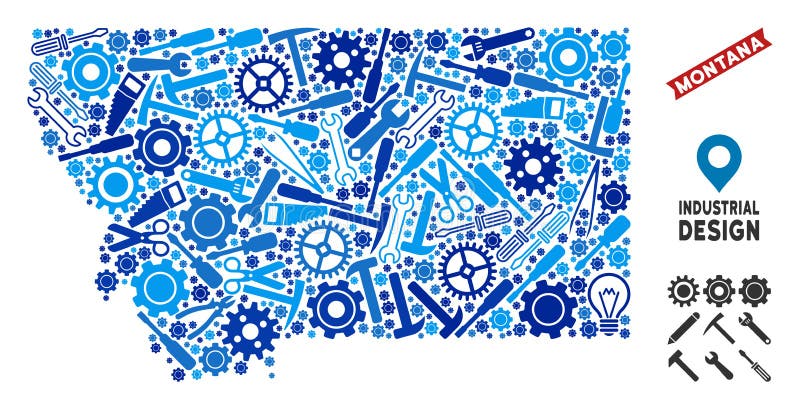 Instrument Montana State Map Mosaic Illustration de Vecteur ...