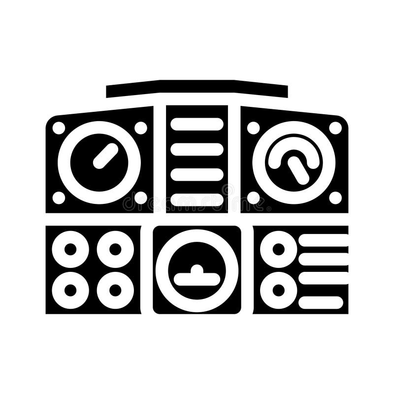 Instrument Panel Aircraft Glyph Icon Vector Illustration Stock Vector ...