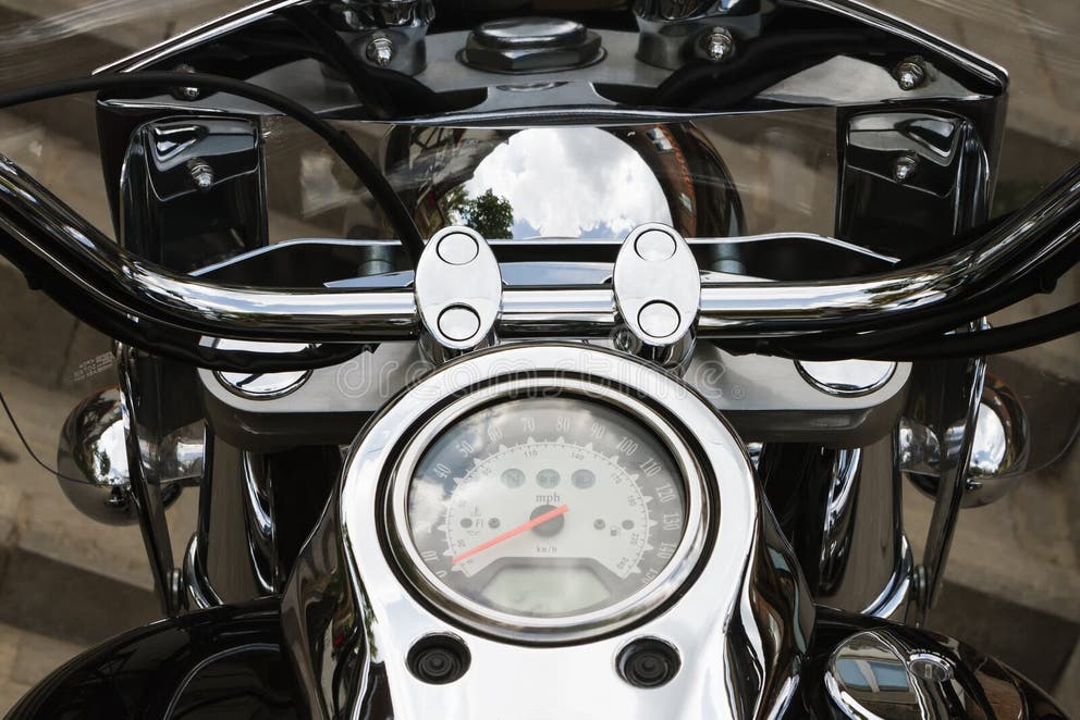 Instrument Panel on the Bike Stock Photo - Image of motorcycle, metal ...