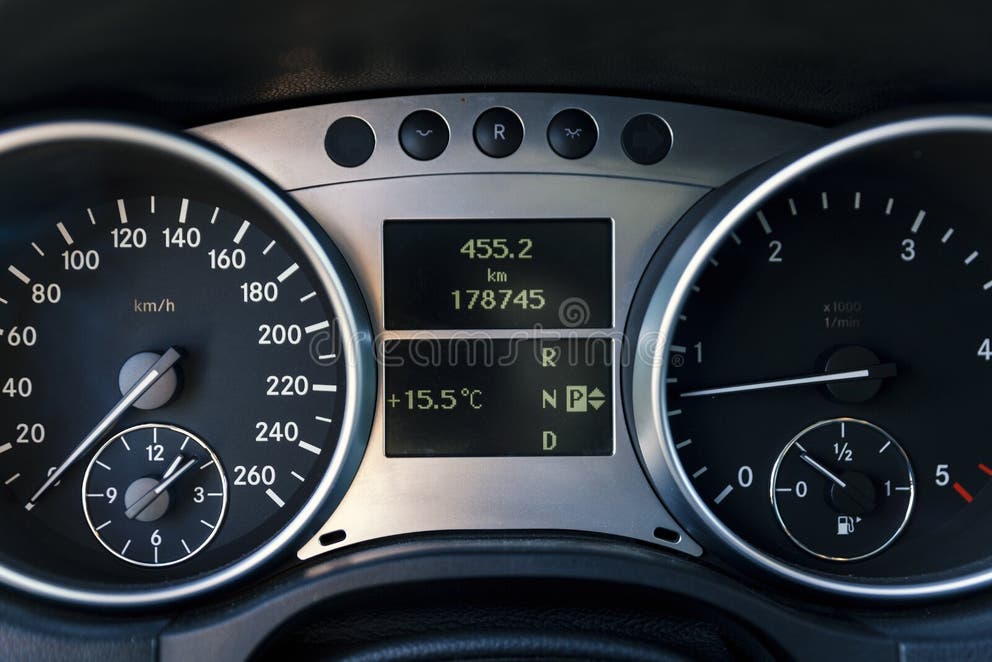 Instrument Panel in the Car Stock Photo - Image of interior, spedometer ...