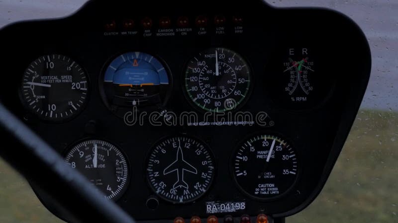 Helicopter Instrument Panel: Precision Gauges and Flight Data Display ...