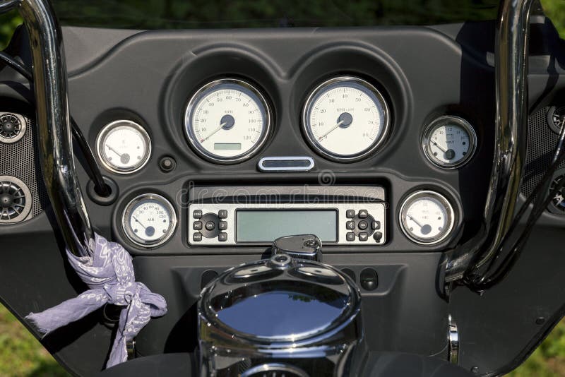 Instrument Panel on a Motorcycle Stock Image - Image of speedometer ...