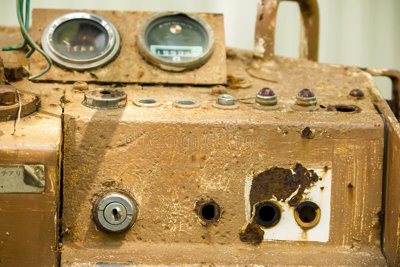 Instrument Panel of Old Machinery Stock Photo - Image of engine, grunge ...