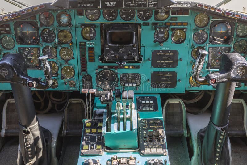 Instrument Panel of an Old Russian Airplane Editorial Stock Photo ...