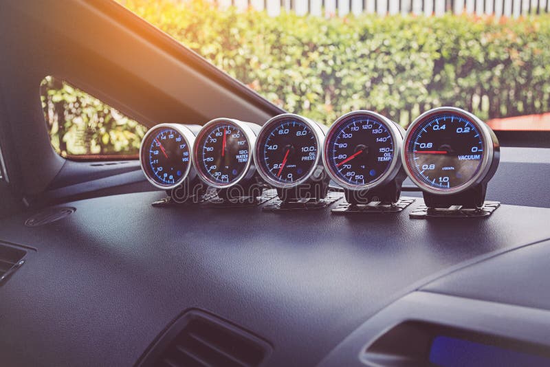 Instrument Panel and Tachometer Stock Image - Image of gauge, meter ...