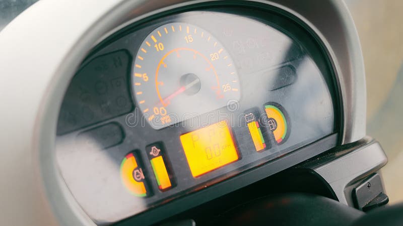 The Instrument Panel of the Tractor during Engine Start-up ...