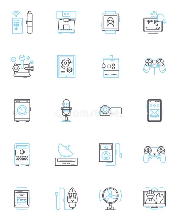 Instrument Solutions Linear Icons Set. Calibration, Metrology, Accuracy ...