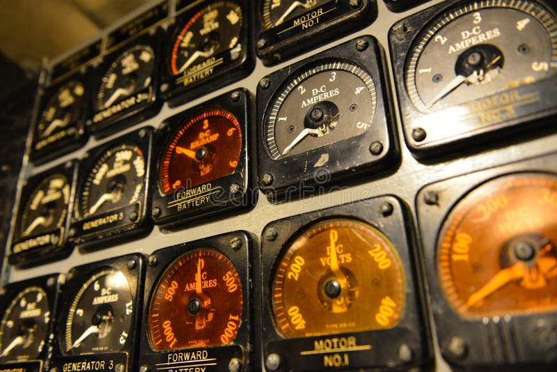 Instrument in a submarine stock photo. Image of aircraft - 288930890