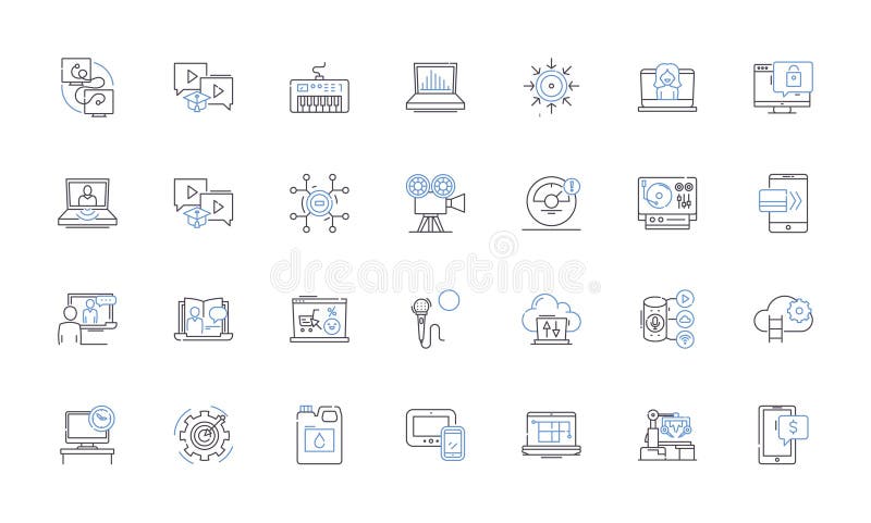 Instrument System Line Icons Collection. Sensor, Transducer, Actuator ...