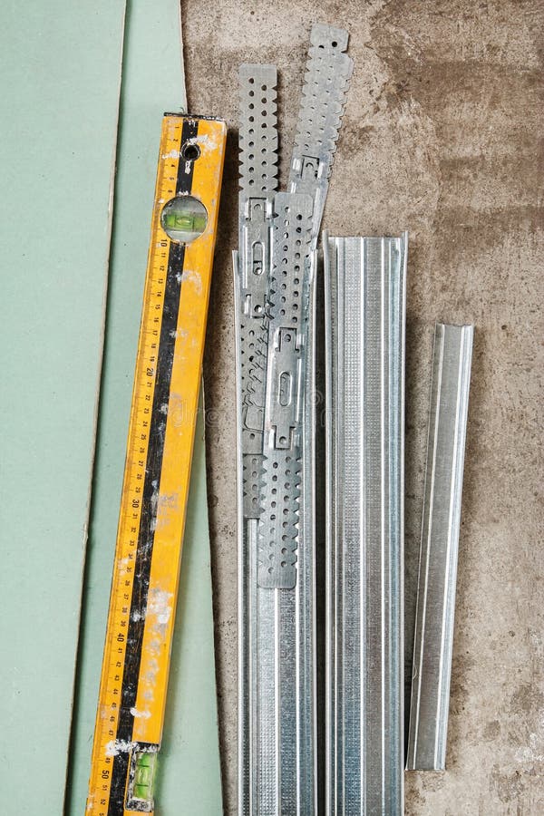 Instruments for Build a Plasterboard Walls Stock Image - Image of ...