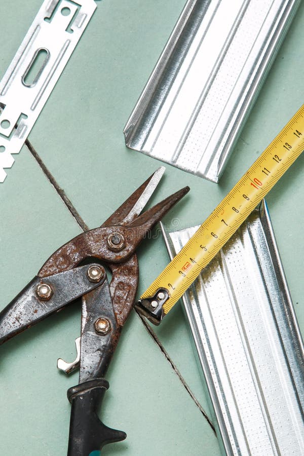 Instruments for Build a Plasterboard Walls Stock Image - Image of ...