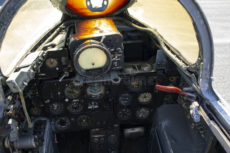 Instruments in the Cockpit of an Old Fighter Jet Editorial Photography ...