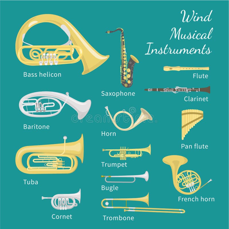Instruments De Musique De Vent Illustration de Vecteur - Illustration ...