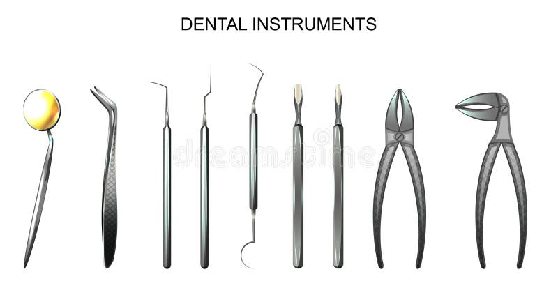 Instruments Dentaires Dentistry Illustration de Vecteur - Illustration ...