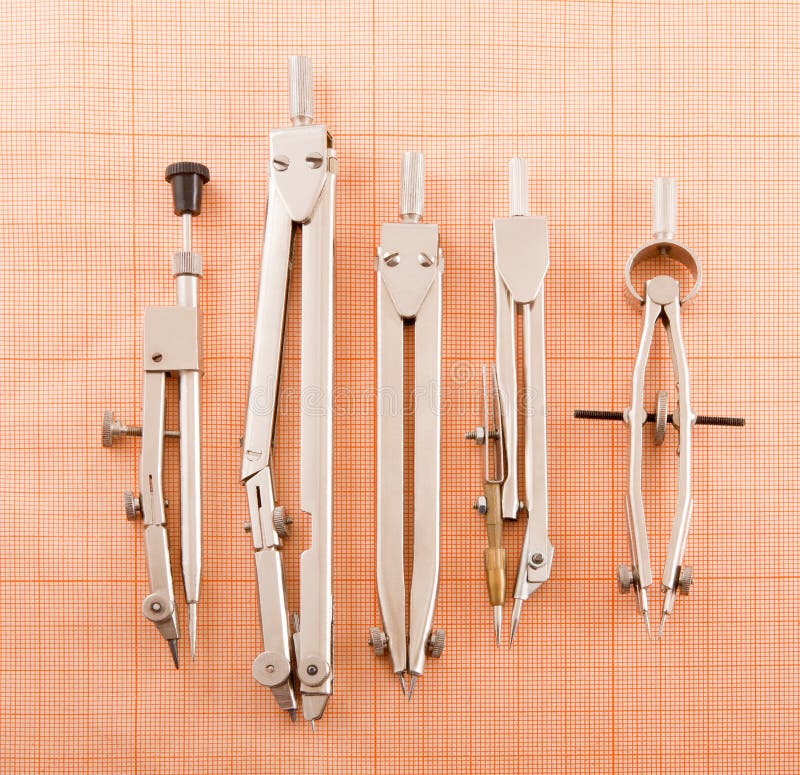 Instruments for Drawing in School. Ruler and Compass. Stock Image ...