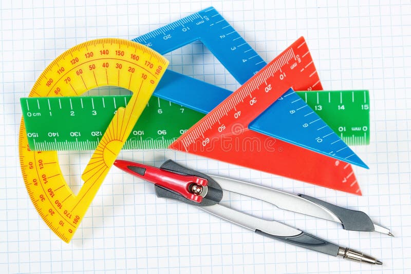 Geometry Drawing Instruments Stock Vector - Illustration of design ...