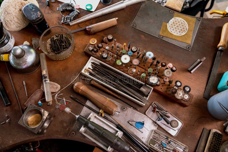 Instruments Kit in a Large Workshop for the Manufacture of Handmade ...