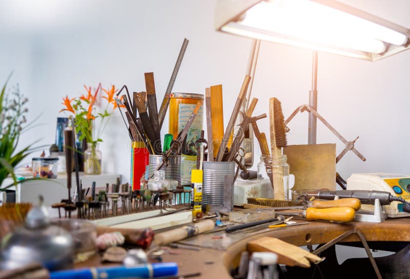 Instruments Kit in a Large Workshop for the Manufacture of Handmade ...