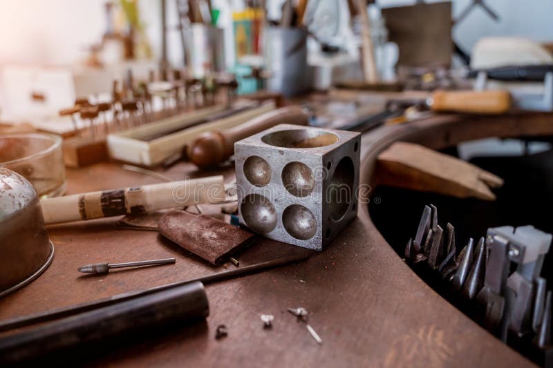 Instruments Kit in a Large Workshop for the Manufacture of Handmade ...