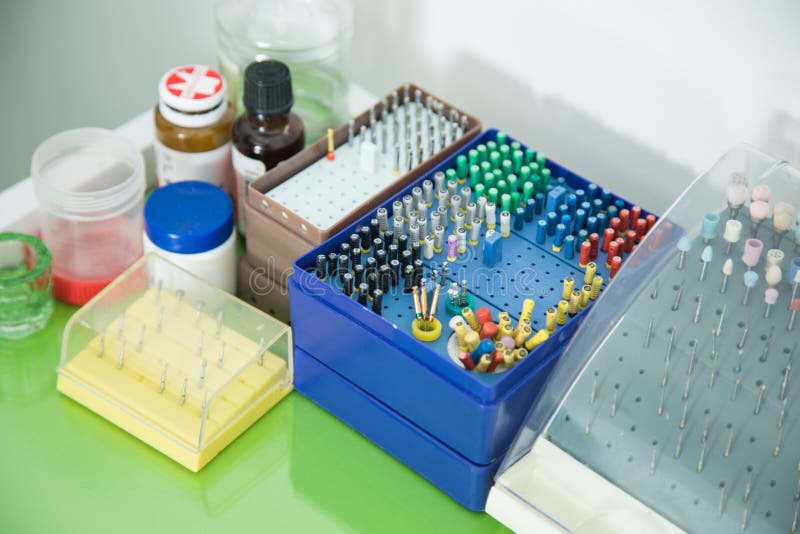 Instruments and Parts for Dental Treatment on the Table Stock Photo ...