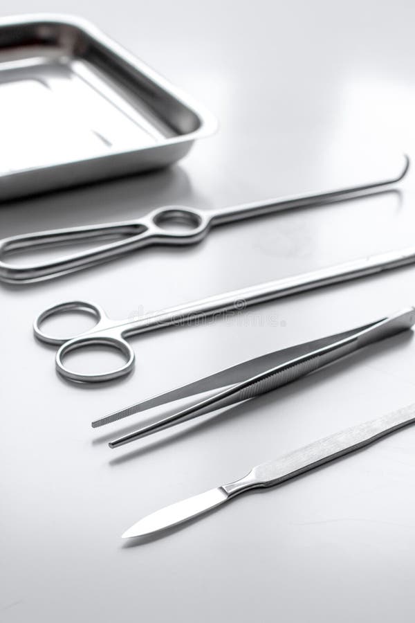 Instruments for Plastic Surgery on White Background Stock Image - Image ...