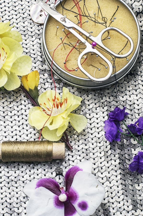 Instruments of Repairman Clothing and Thread Stock Photo - Image of ...