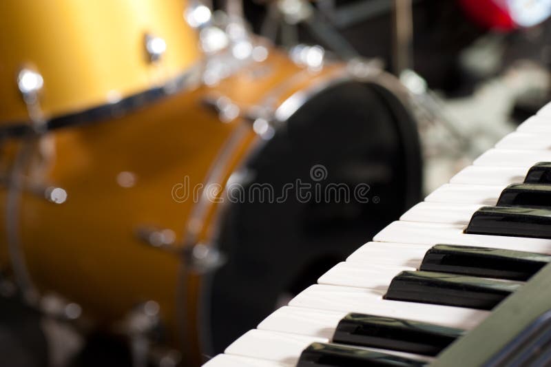 Instruments on stage stock image. Image of audio, close - 19414525