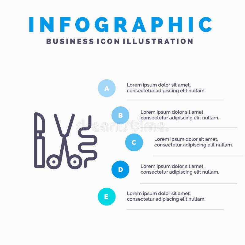 Instruments, Surgery, Tools, Medical Line Icon with 5 Steps ...