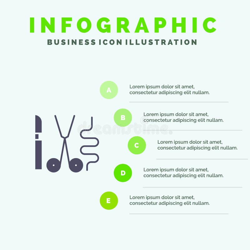 Instruments, Surgery, Tools, Medical Solid Icon Infographics 5 Steps ...