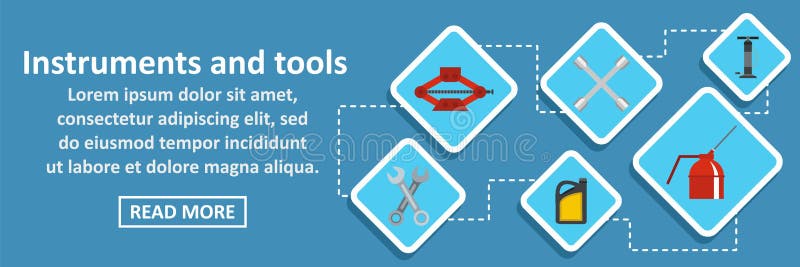 Instruments and Tools Auto Banner Horizontal Concept Stock Vector ...