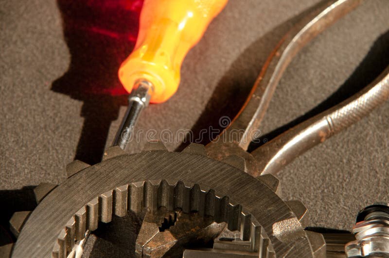 Instruments and Tools for Working on Mechanical Parts Stock Photo ...
